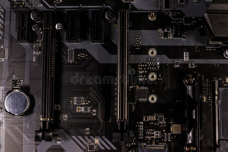 Close-up of Modern Computer Motherboard. Electronic Computer Hardware ...