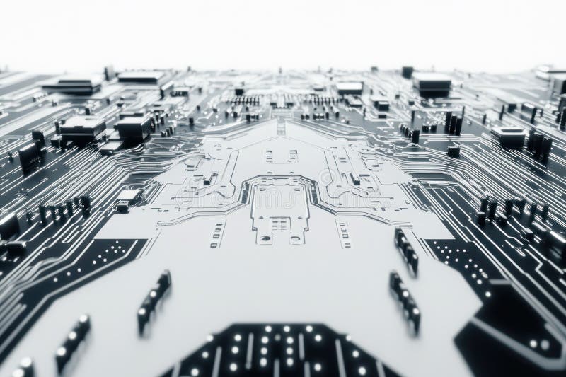 Close-up of a Modern Computer Motherboard with Integrated Circuits and ...