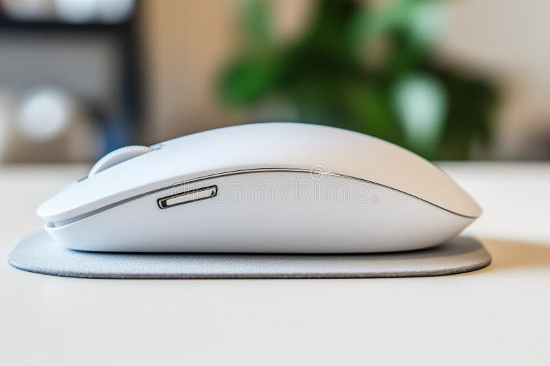 Close-Up of a Modern Computer Mouse Resting on a Sleek Mouse Pad on a ...
