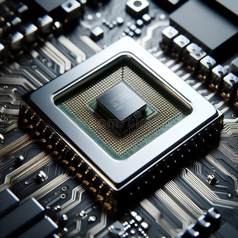 Close Up of a Modern Computer Processor Chip. Ai Generated Stock Photo ...