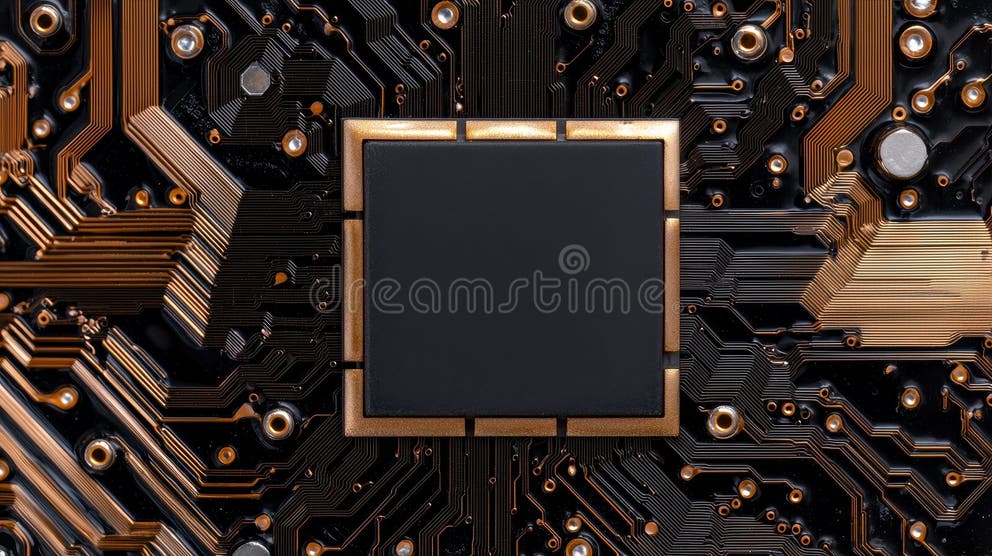 Close-up of a Modern Computer Processor on a Circuit Board. Stock Illustration - Illustration of ...