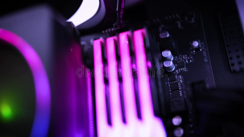 PC Cooling RGB Fan and Memory Stock Video - Video of concept, grid ...