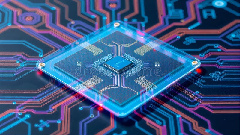 Close-up of a Modern CPU, Revealing Intricate Internals for AI and ...