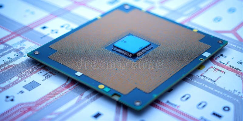 Close-up of a Modern CPU, Revealing Intricate Internals for AI and ...