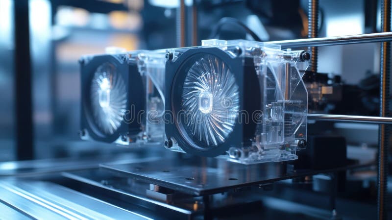 Automated Industrial 3d Printer Creating Futuristic Transparent Plastic ...