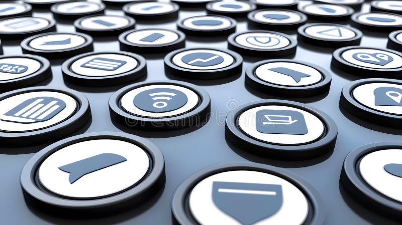 Close-up of Modern Digital Interface Icons Stock Photo - Image of ...