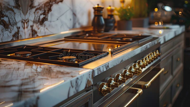 Luxury Kitchen Stove stock image. Image of beautiful - 337812549