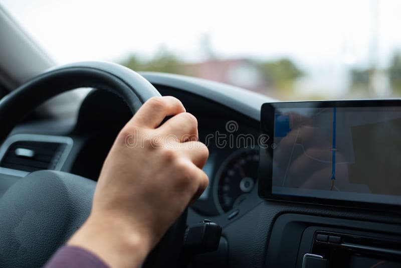 Close-up of Modern GPS Navigation System for Car. Stock Photo - Image ...