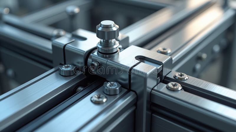 Close-Up of a Modern Industrial Linear Motion System Structure Stock ...