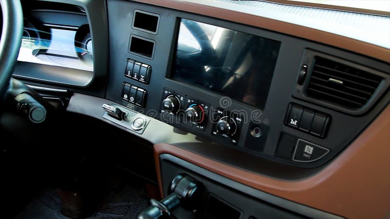 Close Up of Modern Interior of a Luxurious Car. Scene Stock Photo ...