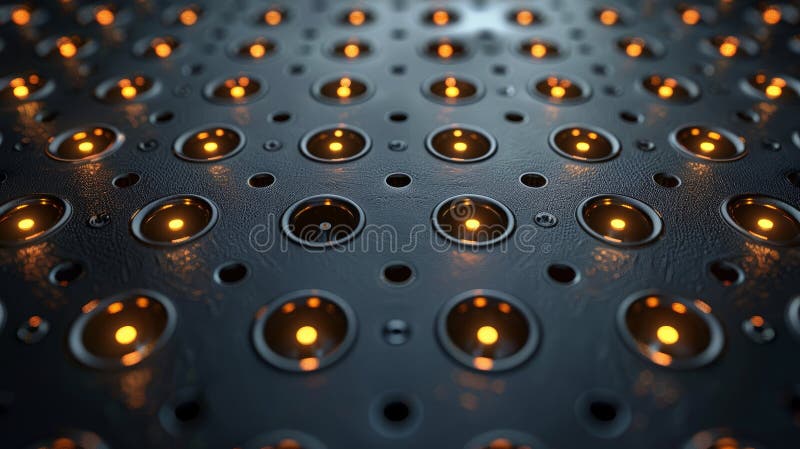 Close-up of a Modern LED Panel with Circular Light Patterns ...