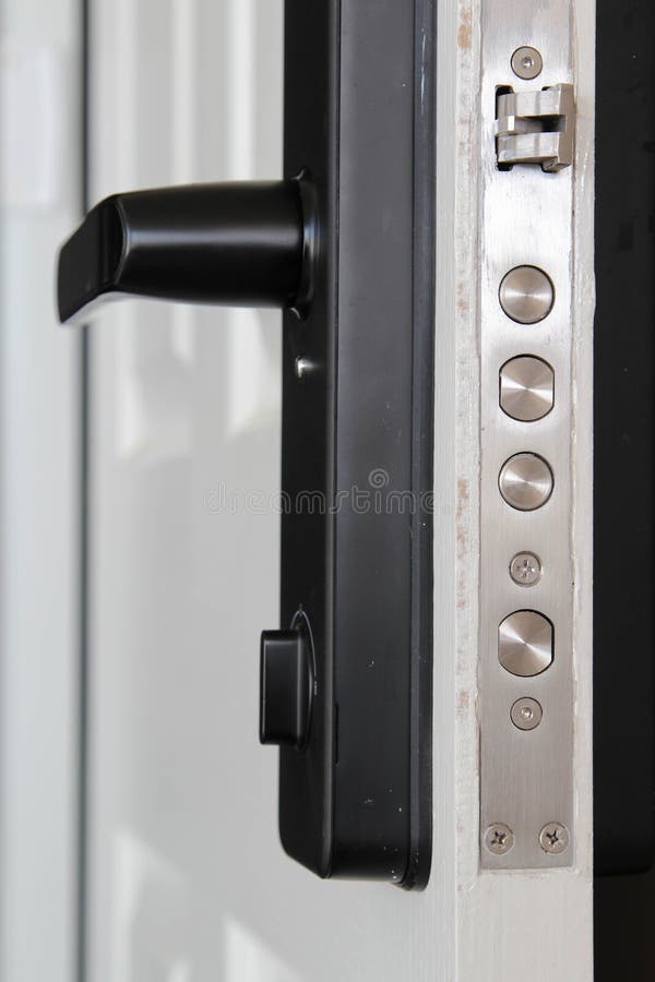 The Modern Lock System on a Door Stock Photo - Image of knob, life ...