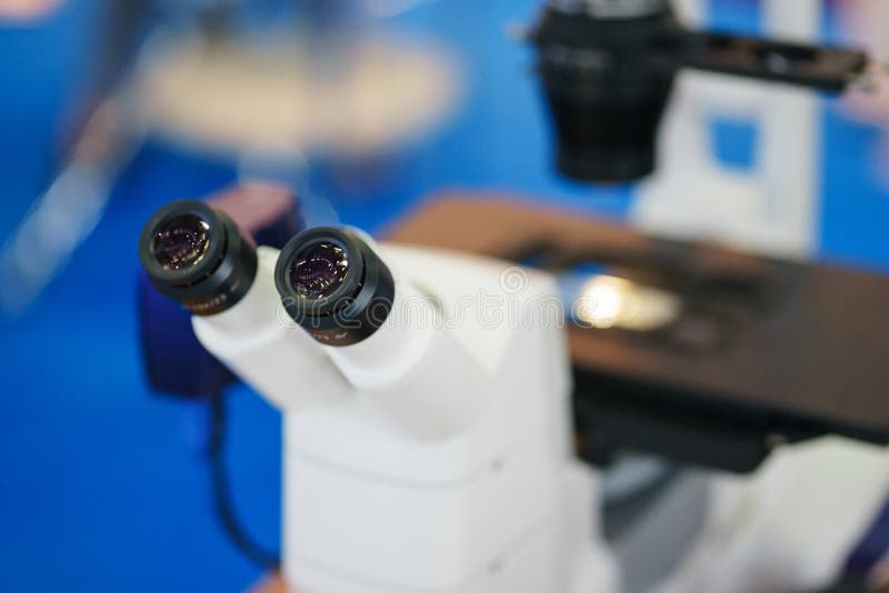 Close Up Modern Medical Instrument Microscope for the Study of ...
