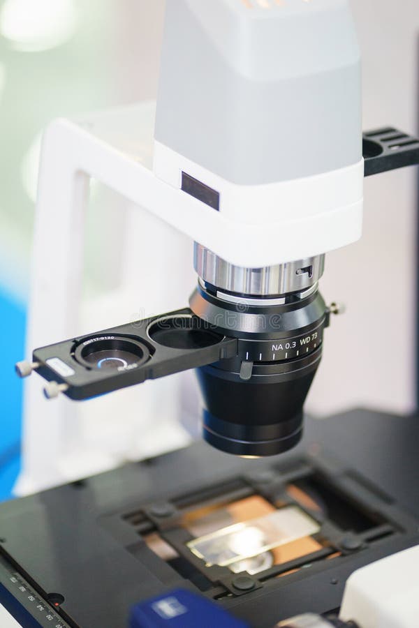 Close Up Modern Medical Instrument Microscope for the Study of ...