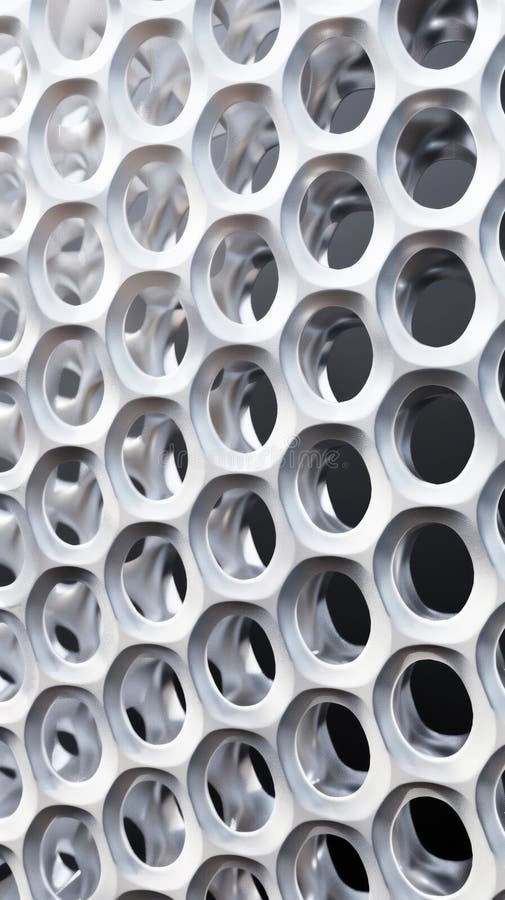 Close-up of Modern Metal Surface with Perforated Holes and Abstract ...