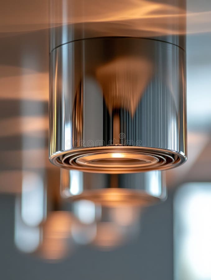 Close-up of Modern Metallic Ceiling Light Fixture Stock Photo - Image ...