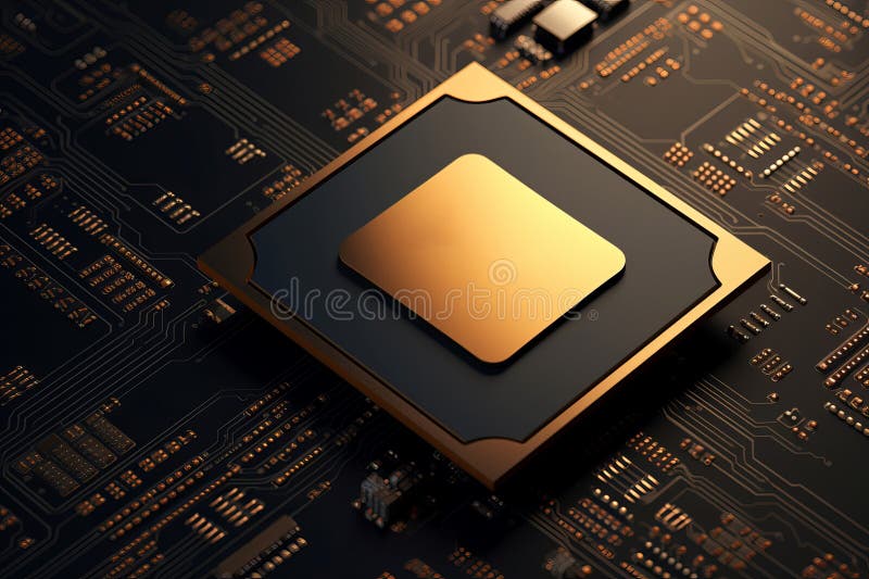 Close-up of Modern Microprocessor on Circuit Board Stock Image - Image ...