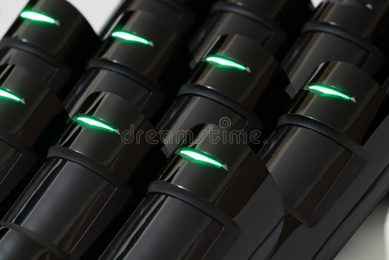 Close-up of a Modern Motion Detector in Action. Stock Photo - Image of ...