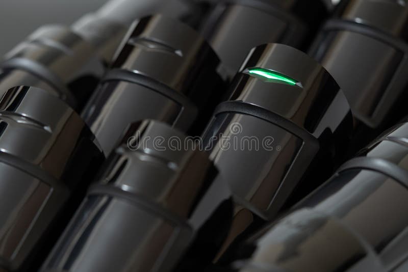 Close-up of a Modern Motion Detector in Action. Stock Photo - Image of ...