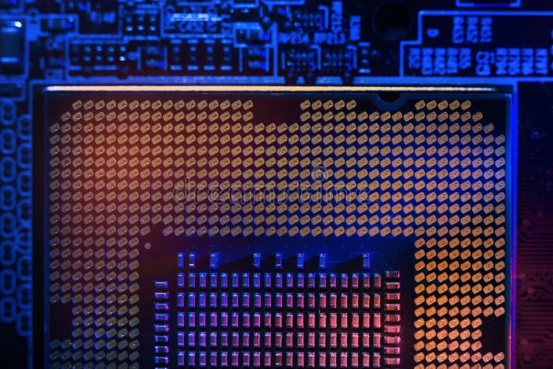 Close-up of a Modern New Generation Microchip Based on Nanometer ...
