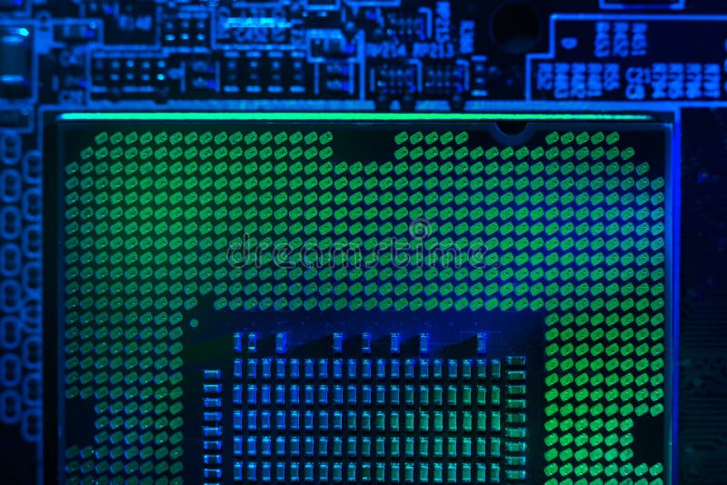 Close-up of a Modern New Generation Microchip Based on Nanometer ...