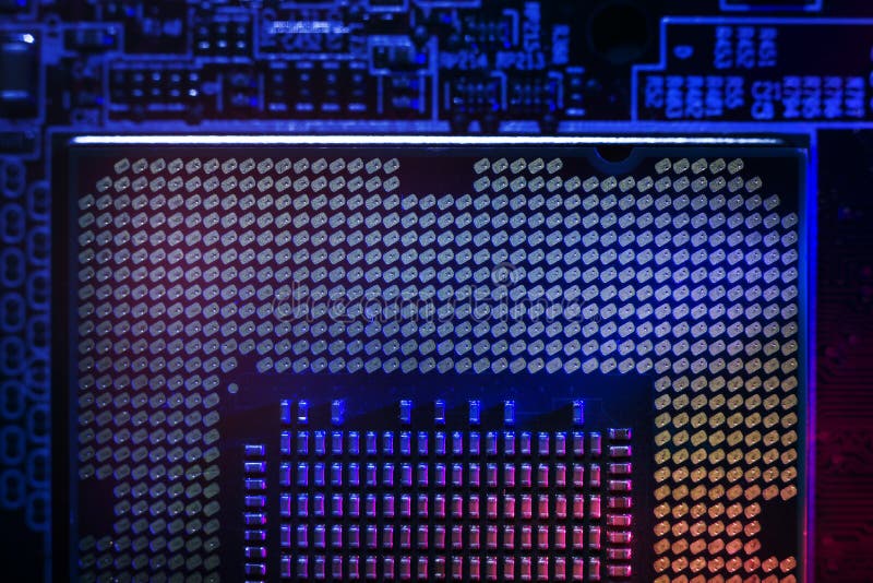 Close-up of a Modern New Generation Microchip Based on Nanometer ...