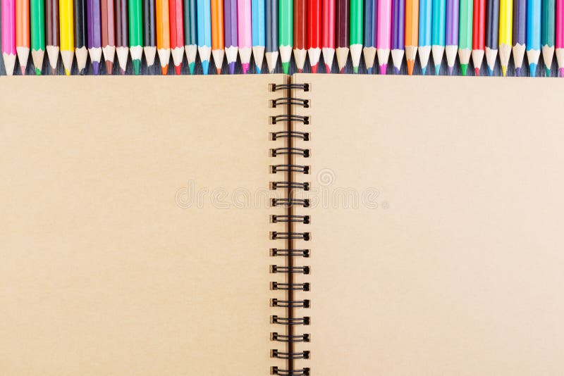 Modern Desktop with Blank Notepad Stock Photo - Image of creative ...