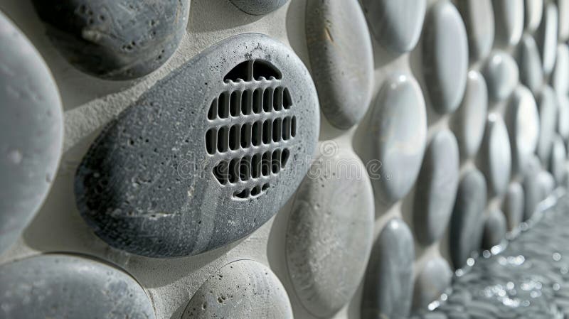 Close Up of Modern Pebble Dashed Wall Featuring Oval Vent in ...