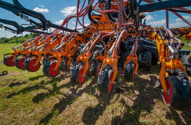 Close Up of Modern Planter Machine, Seeder Stock Image - Image of ...