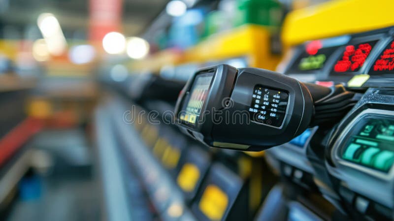 Close-up of a Modern POS System at a Retail Checkout Counter Stock ...