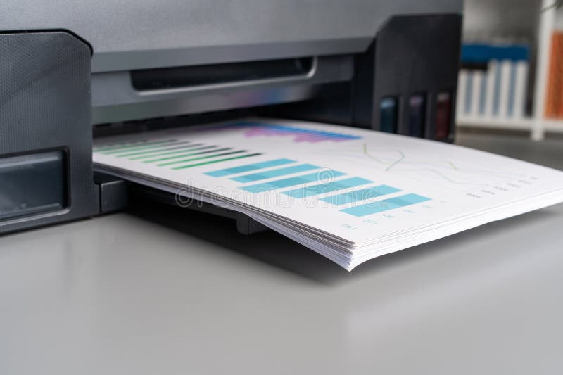 Close Up of Modern Printer in the Office Stock Photo - Image of ...