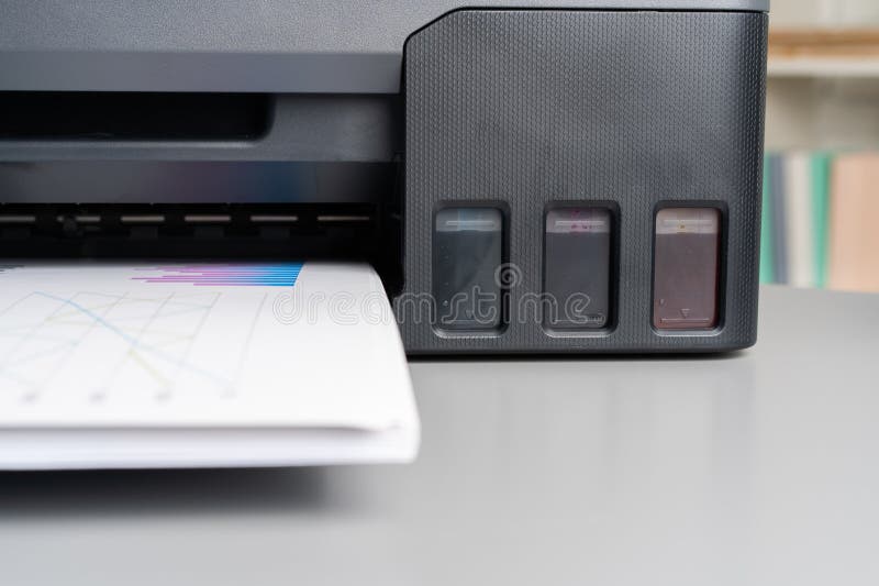 Close Up of Modern Printer in the Office Stock Image - Image of ...