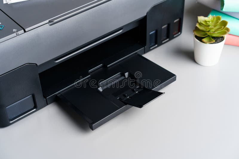 Close Up of Modern Printer in the Office Stock Image - Image of ...