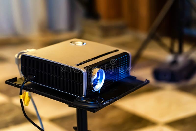 Close up modern projector stock image. Image of gray - 120252811