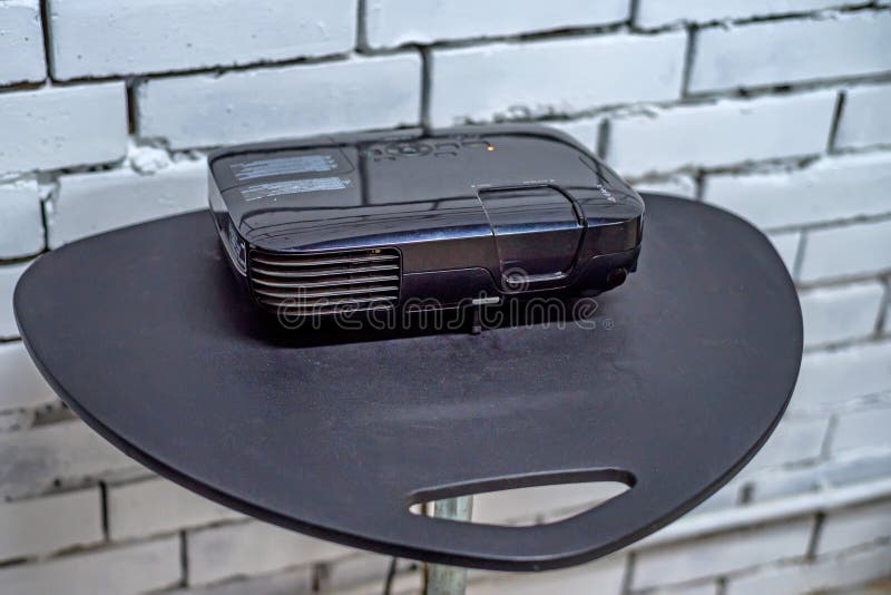 Close Up Modern Projector on Table Stock Image - Image of equipment ...
