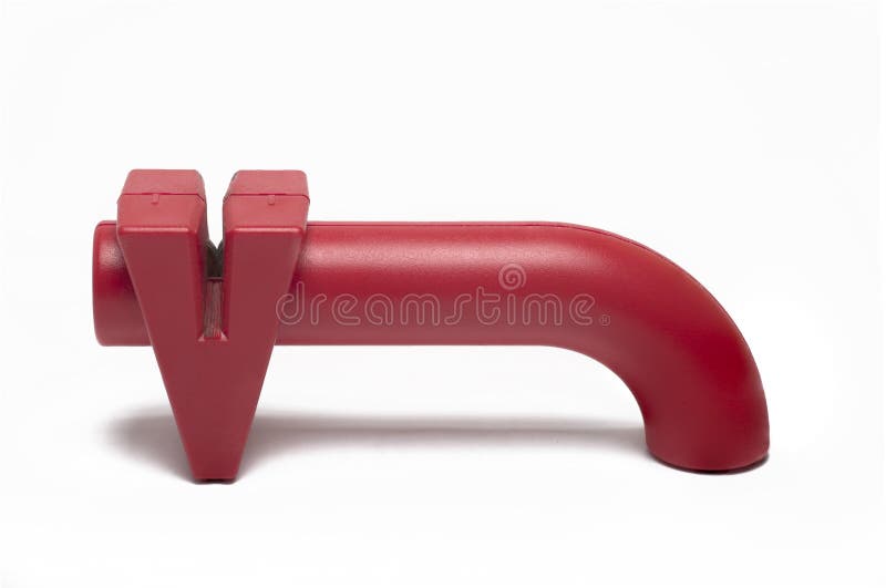 Red Plastic Knife Sharpener Resharpening White Background Stock Image ...