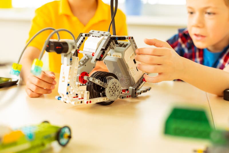 Close Up of a Modern Robot Being Contracted Stock Photo - Image of ...