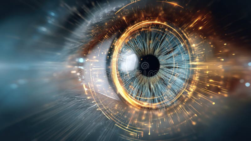 Robotic Eye Close Up Digital Blue Light Stock Photos - Free & Royalty ...
