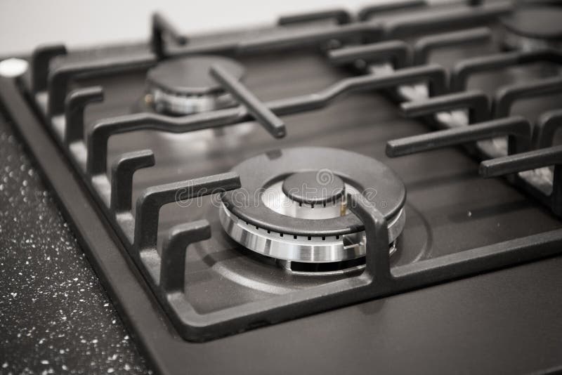 Close Up of Modern Shining Metal Gas Cooker Stock Image - Image of ...