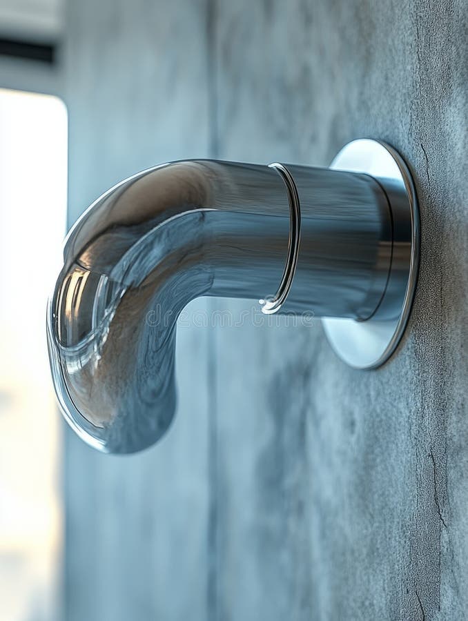Close-up of a Modern, Shiny Water Faucet on a Wall Stock Image - Image ...