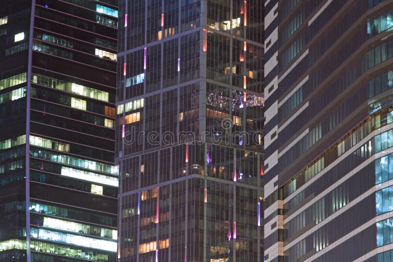 Close Up of Skyscraper with Buildings Reflecting in the Windows Stock ...