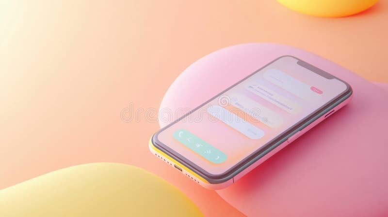 Close Up of a Modern Smartphone Displaying a Colorful Messenger Chat on ...
