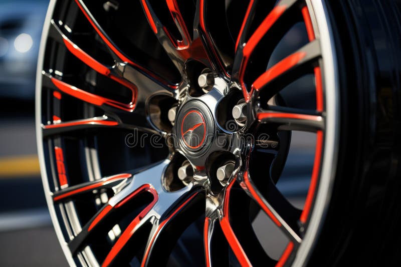 Close Up of a Modern Sport Wheel Stock Illustration - Illustration of ...