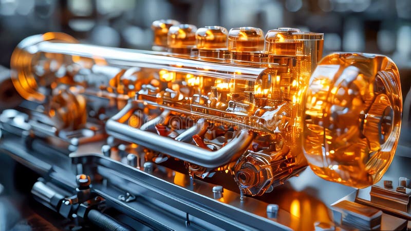 Close-up of a Modern Transparent Car Engine Stock Footage - Video of ...