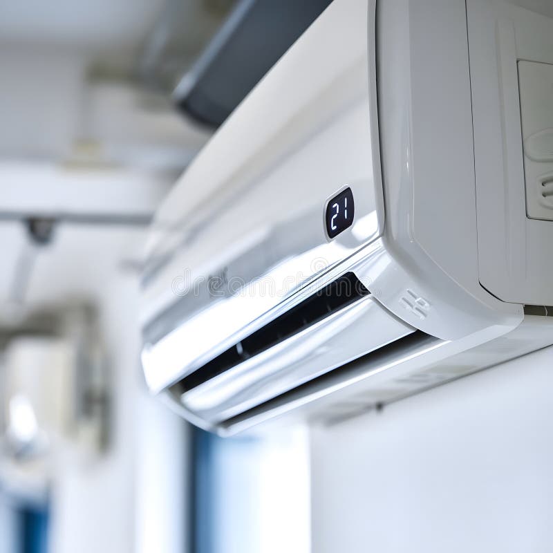 Close-Up of a Modern White Air Conditioner Stock Photo - Image of color ...