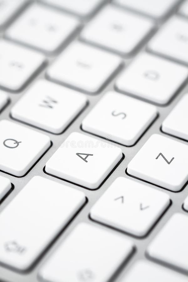 Close Up of a Modern White, Gray Computer Keyboard Stock Photo - Image ...