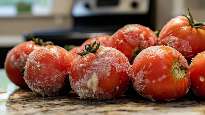 Close-up of Moldy Tomatoes on a Countertop Stock Illustration ...