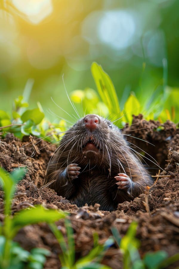 Close-up of a Mole Burrowing. Selective Focus Stock Photo - Image of ...