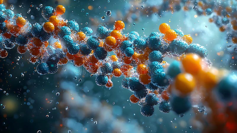 Close Up of Molecular Breakdown Visualizations with Colorful Spheres ...