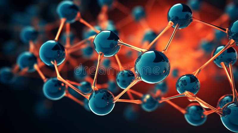Close-up Molecular Structure with Bonds Stock Illustration ...